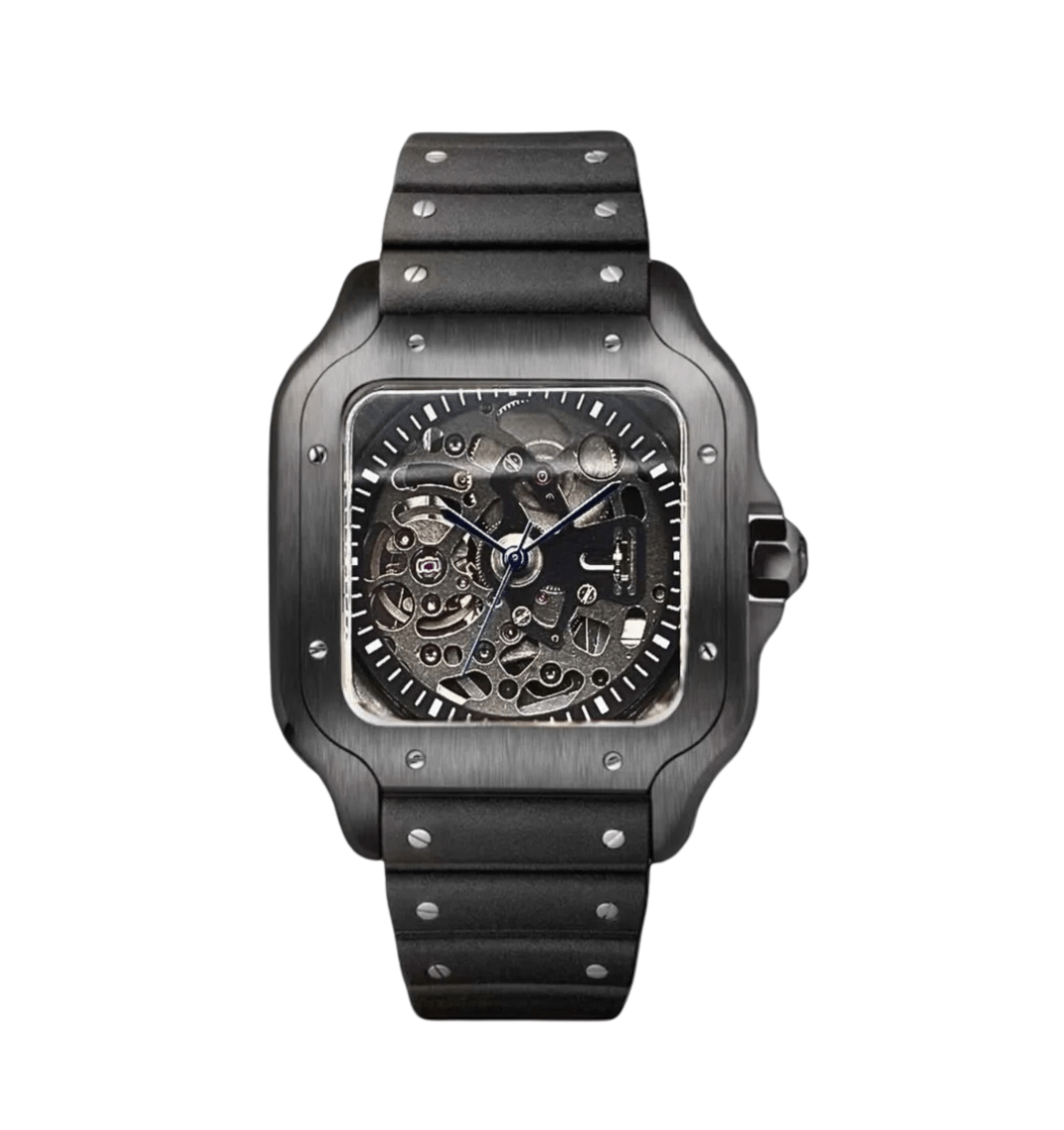 Seiko Mod Santos Skeleton Black – Emperor Mods